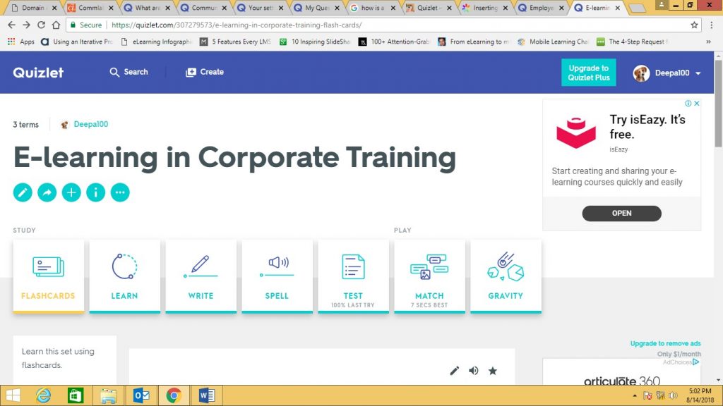 Pep up PPT's with iSpring and Quizlet to Promote UGC